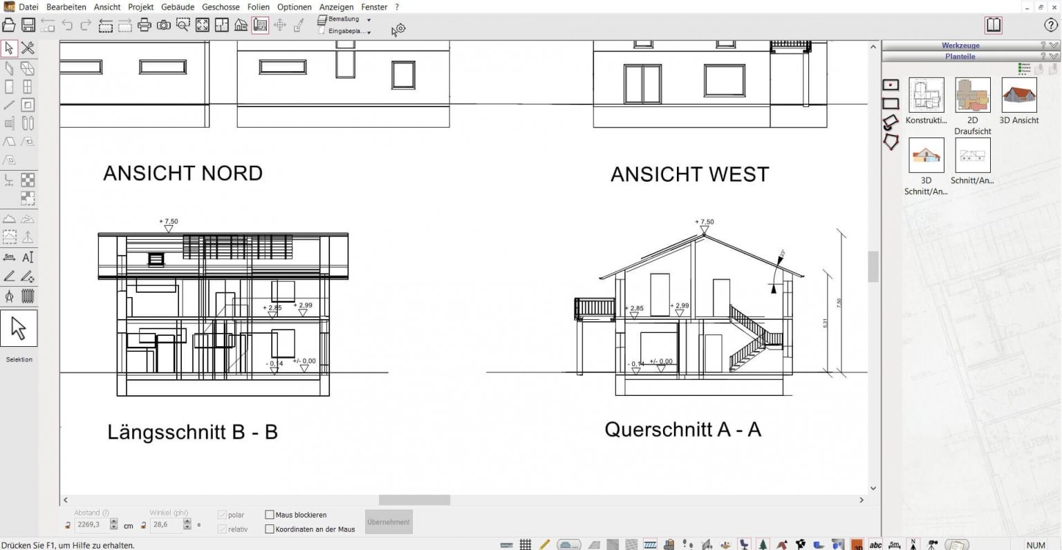 3D CAD Zeichenprogramm für Häuser und Grundrisse
