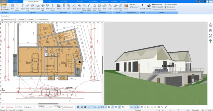 Erdgeschoss Grundriss planen mit 3D CAD Software