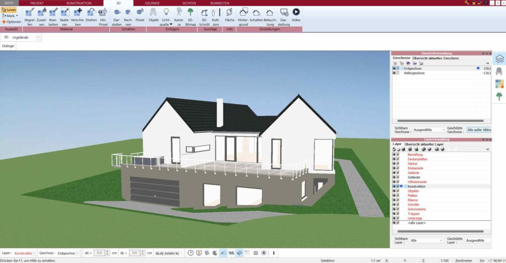 Tiefgarage Grundriss planen mit 3D CAD Software