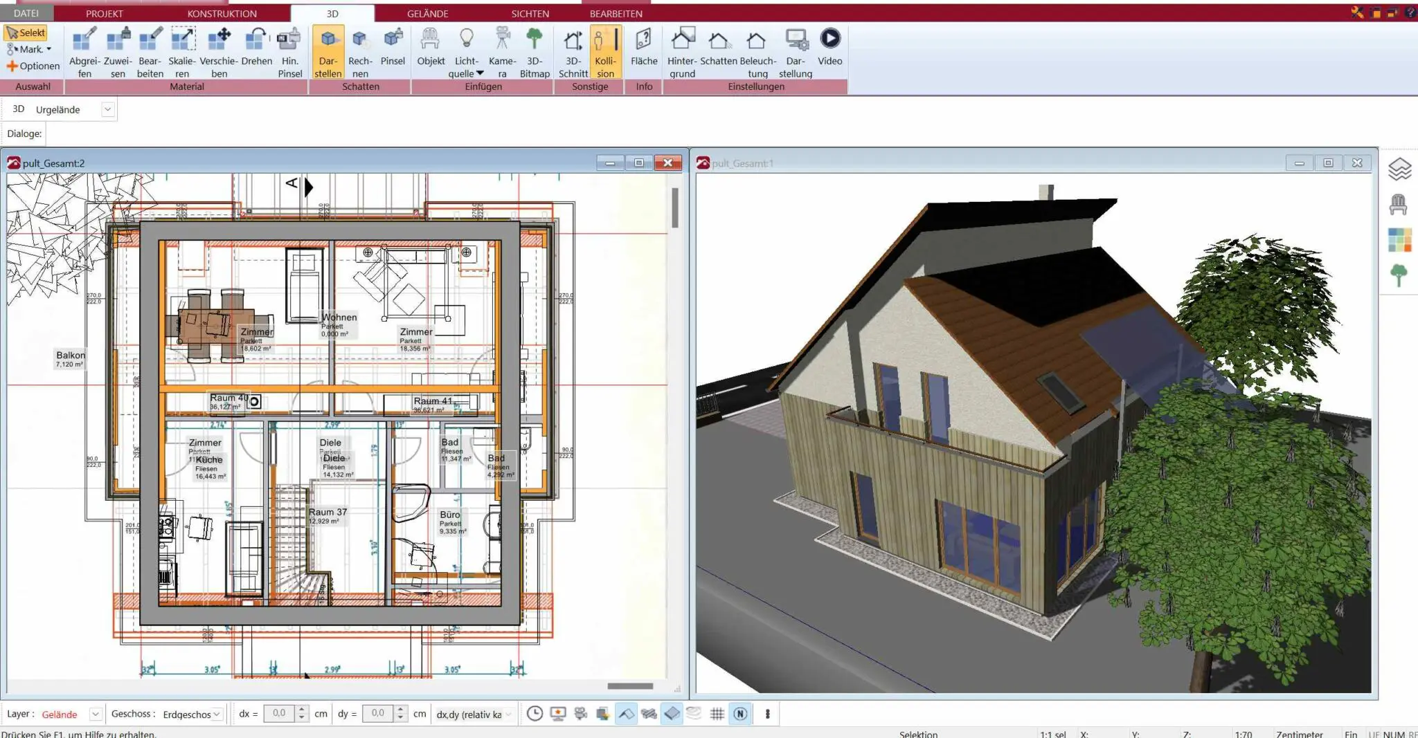 Dachgeschoss Grundriss planen mit dem Plan7Architekt