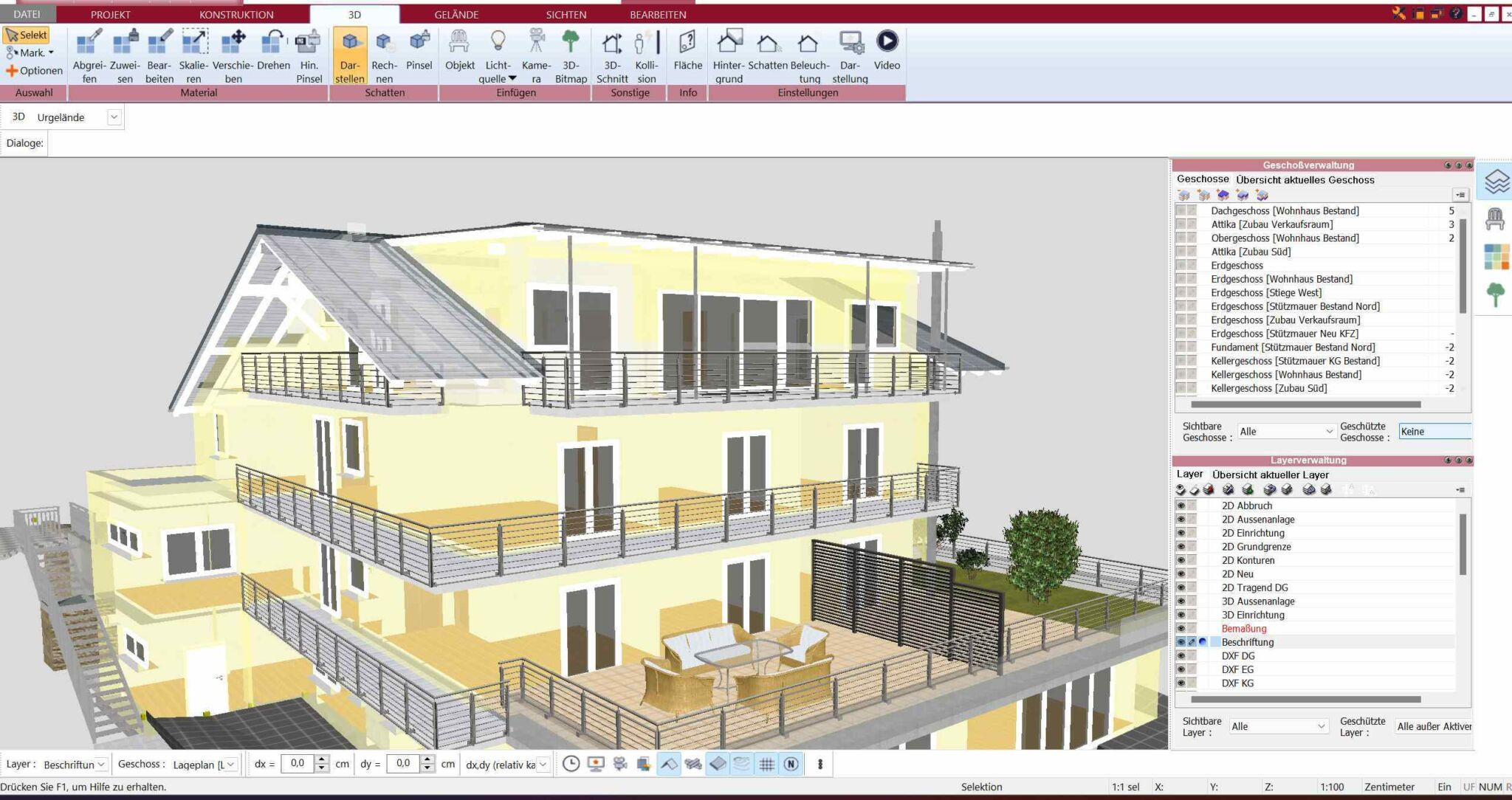 Haus 2 Etagen Grundriss planen mit dem Plan7Architekt