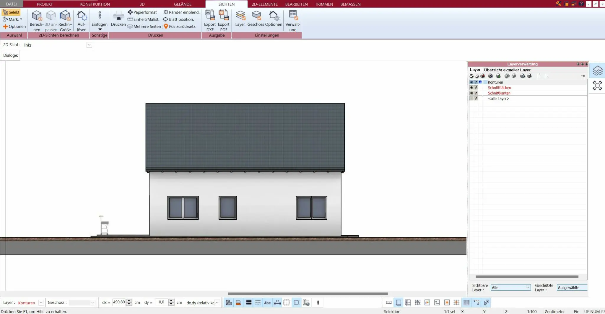 Grundriss mit Maßketten zeichnen mit dem Plan7Architekt