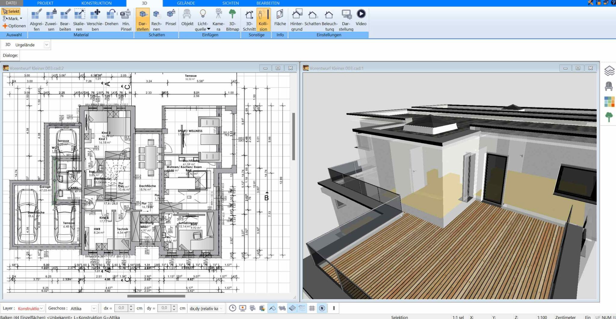 Grundriss mit Maßketten zeichnen mit dem Plan7Architekt