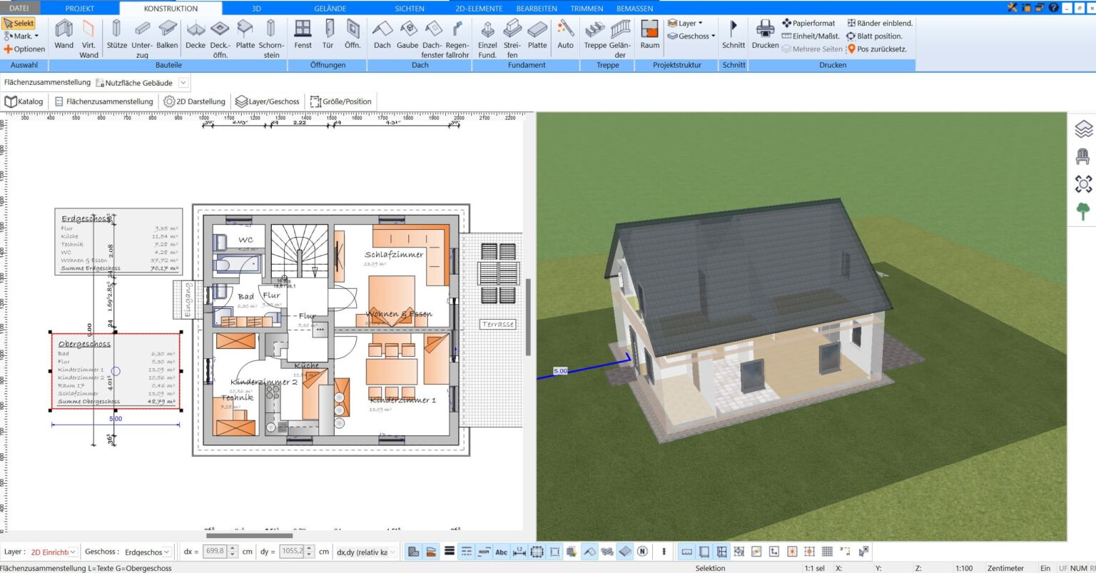 Modulhaus Grundriss planen mit dem Plan7Architekt