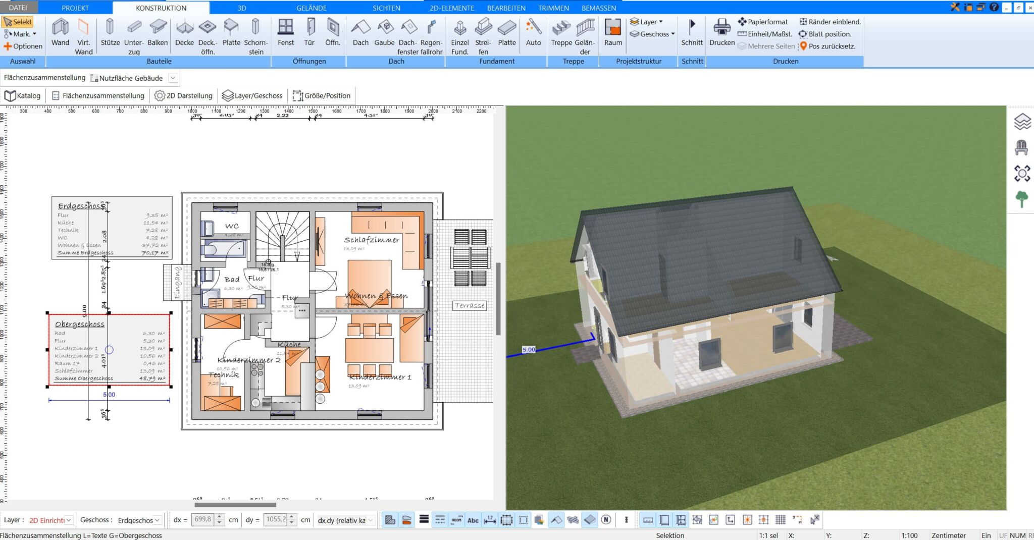 Modulhaus Grundriss planen mit dem Plan7Architekt