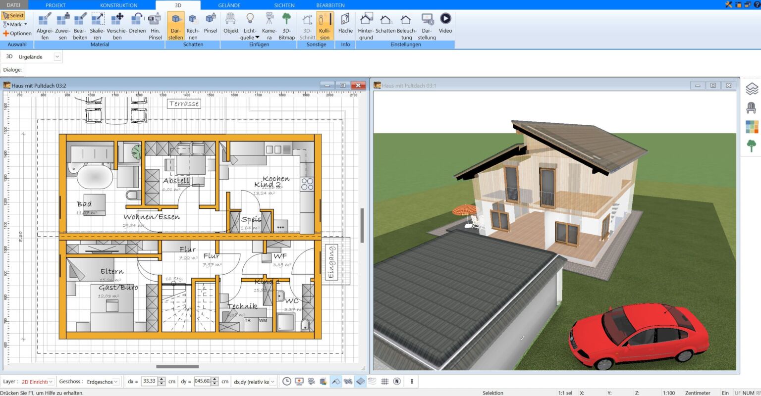 Modulhaus Grundriss planen mit dem Plan7Architekt