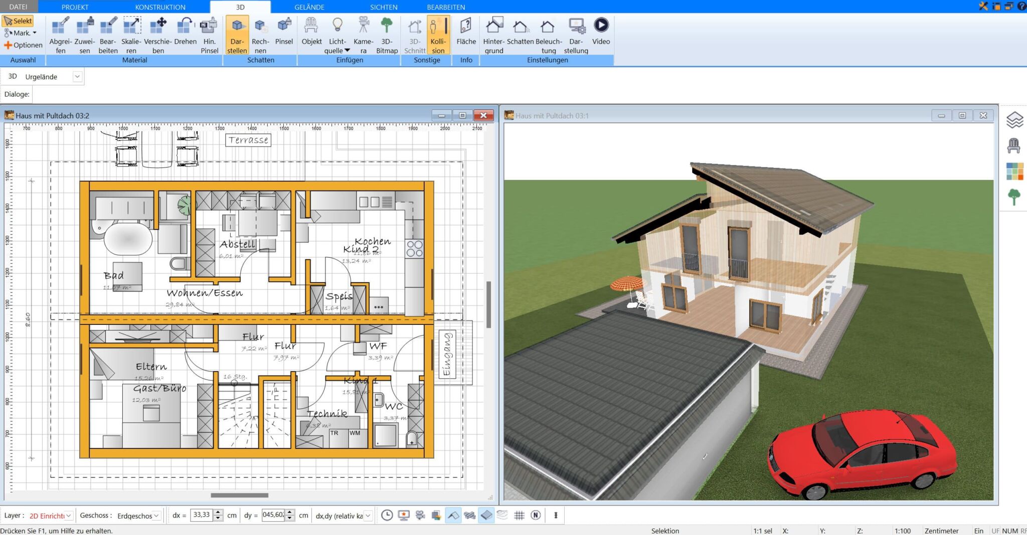 Modulhaus Grundriss planen mit dem Plan7Architekt