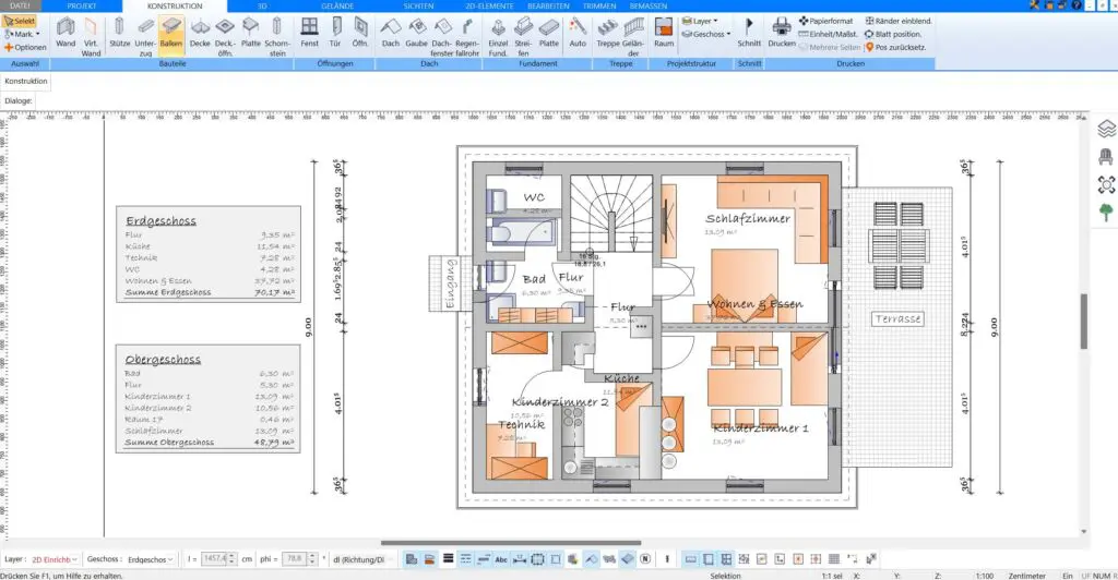 Nutzungsfläche nach DIN 277 im Grundriss leicht erklärt