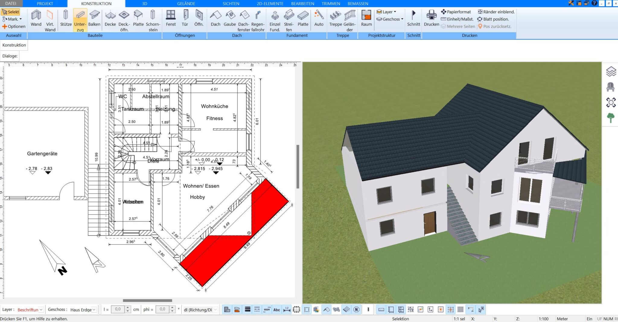 Cafe Grundriss planen mit dem Plan7Architekt