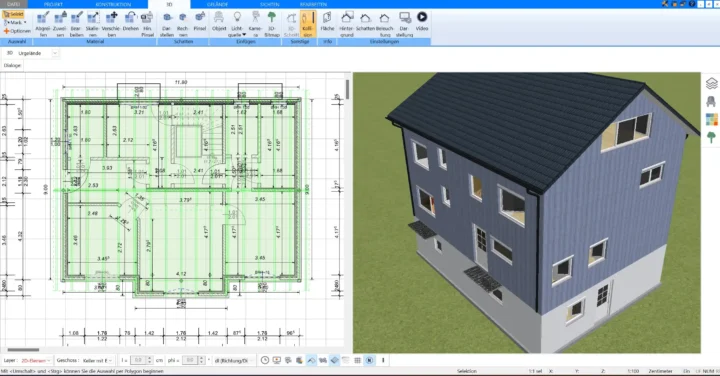 Einfamilienhaus qm Fassade im Durchschnitt