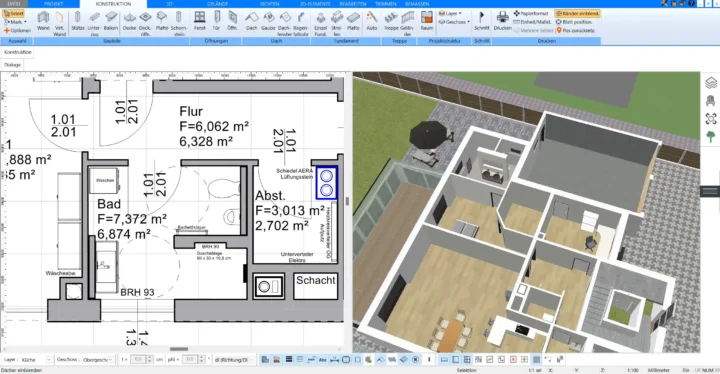 Grundriss am PC zeichnen mit dem Plan7Architekt
