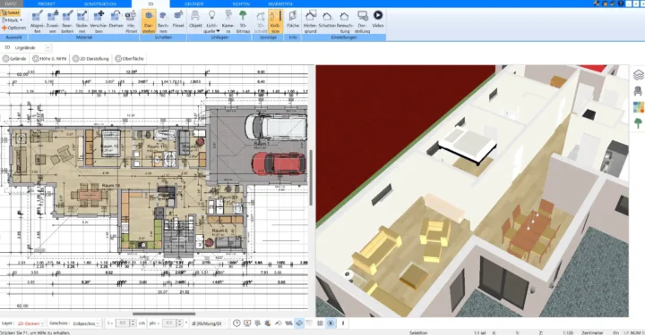 Wohnzimmer Grundriss planen mit dem Plan7Architekt
