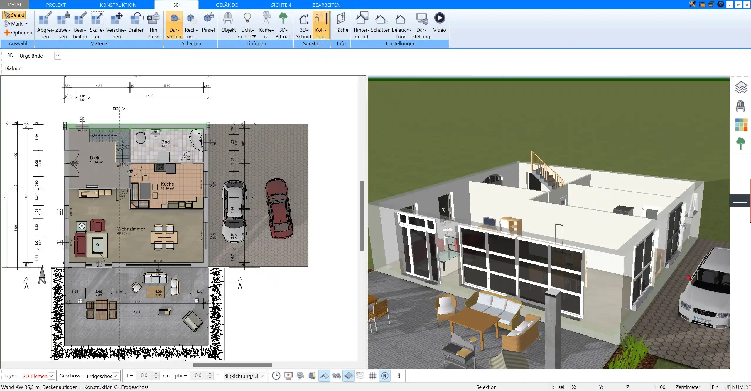 Wohnbereiche einrichten, gestalten & planen mit dem Plan7Architekt