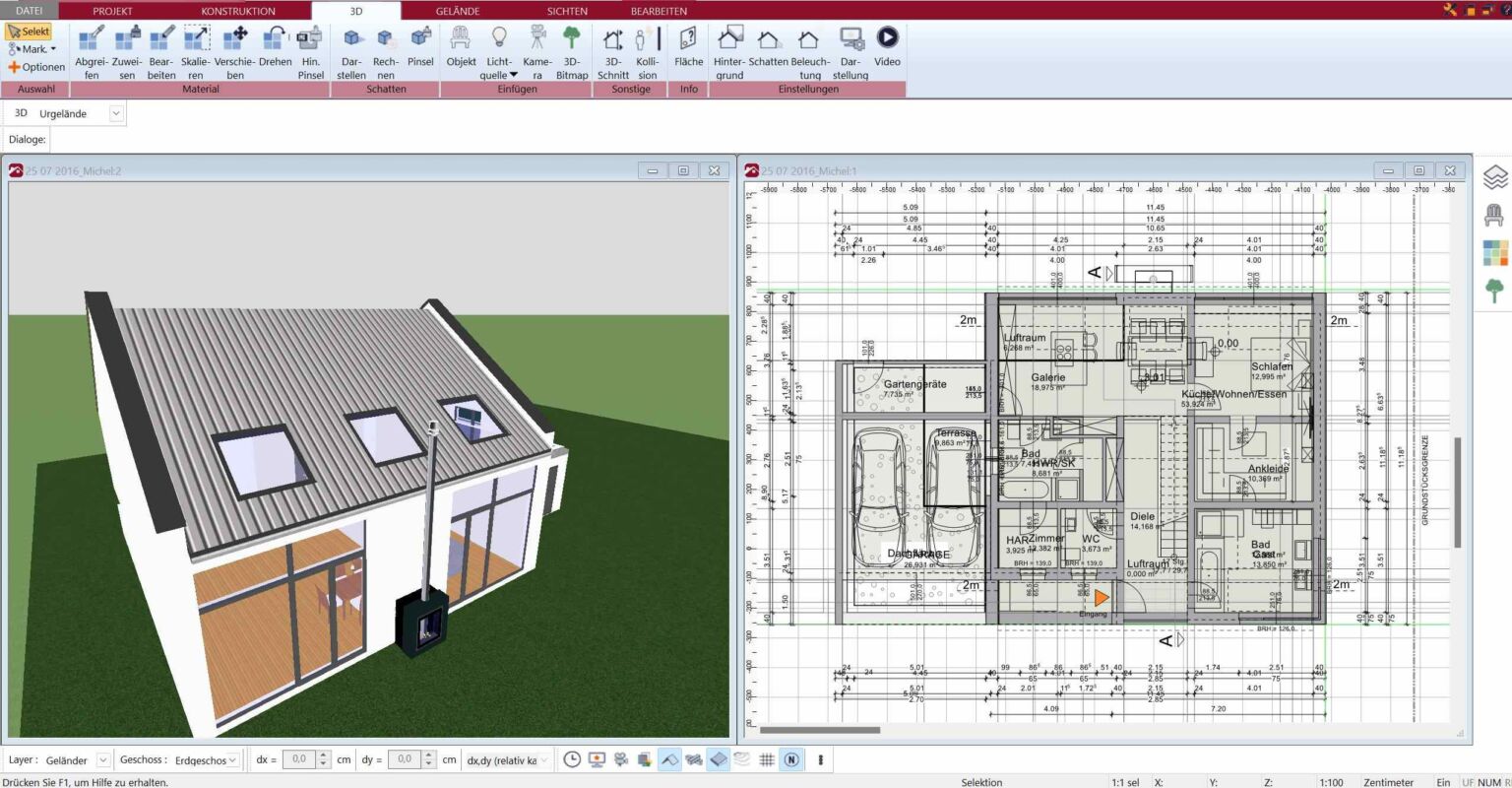 3D CAD Hausplaner & Architektur Software / Programm - Plan7Architekt