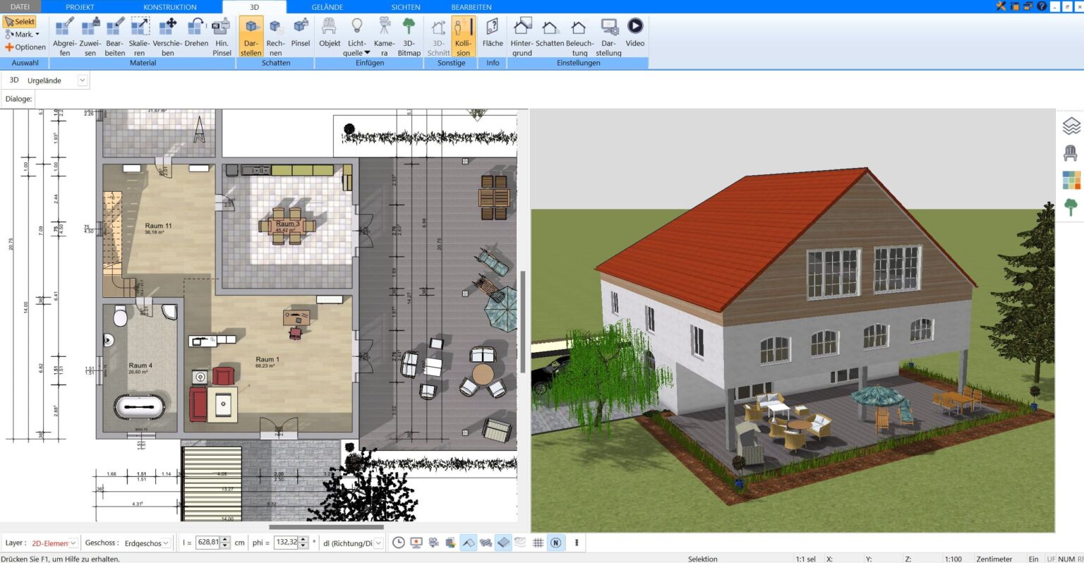 3D CAD Hausplaner & Architektur Software / Programm - Plan7Architekt